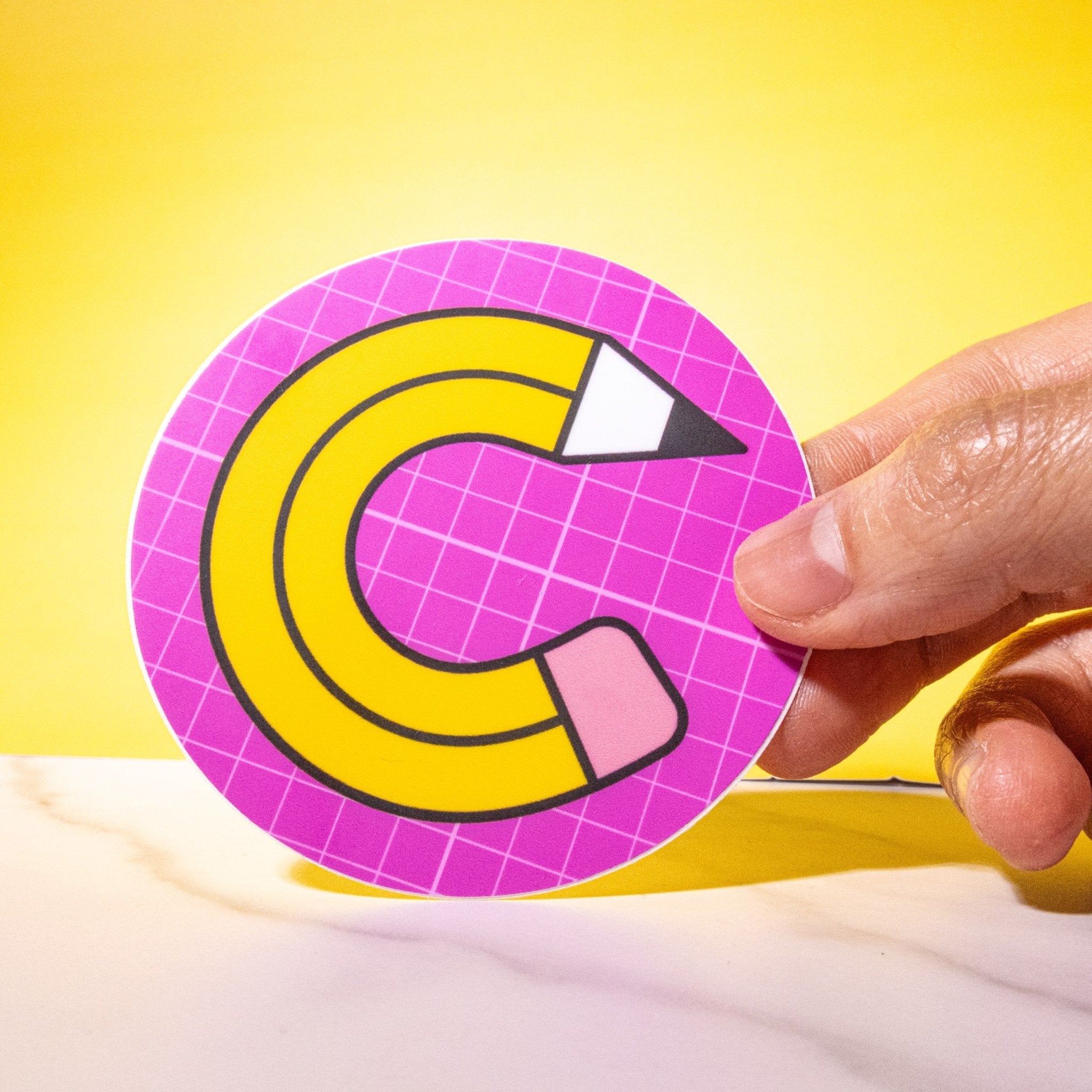 Pencil Sticker | Illustrated Art Sticker | Circle Vinyl Sticker ...